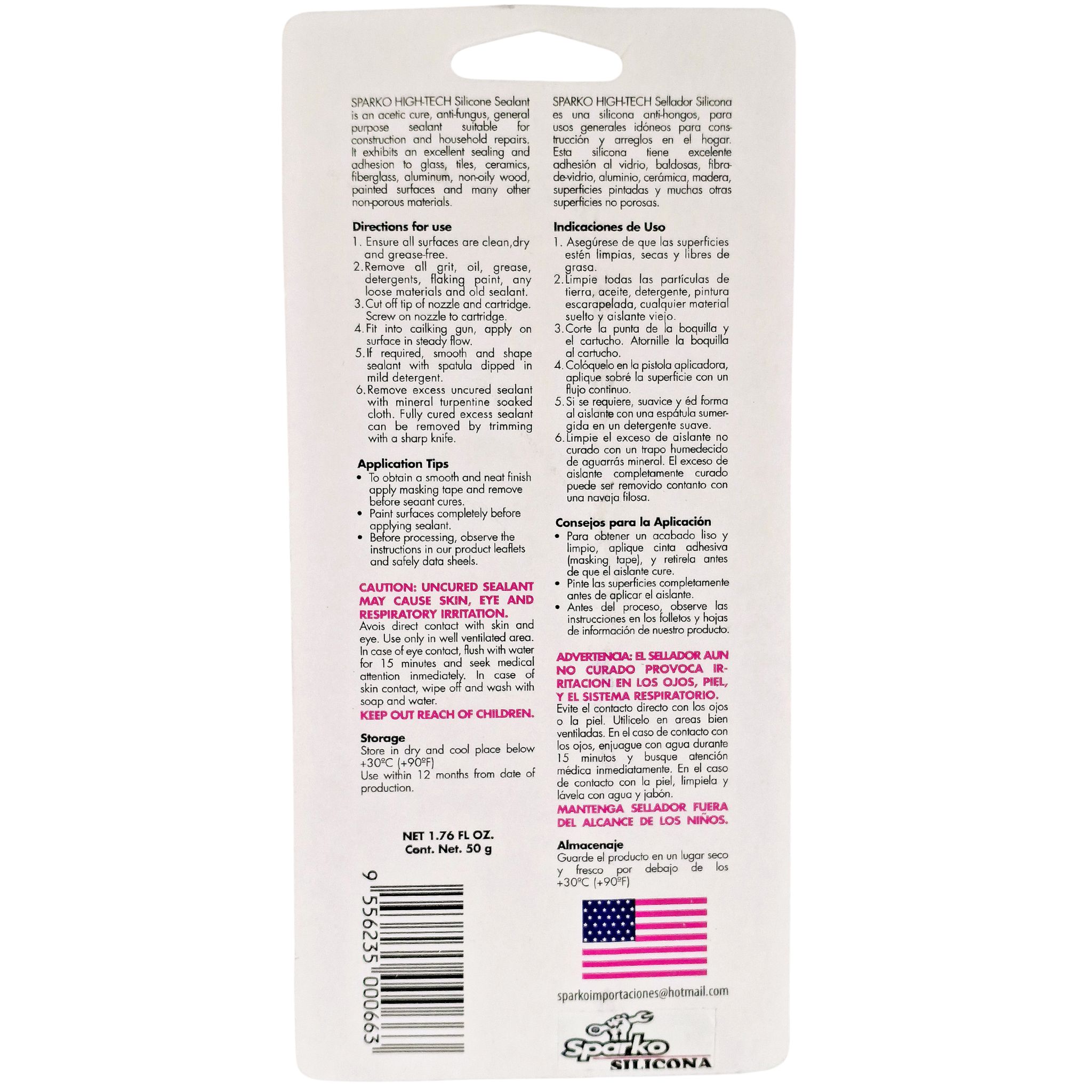 Silicona Sparko Universal Acetica Transparente Uso General Anti Hongos ...