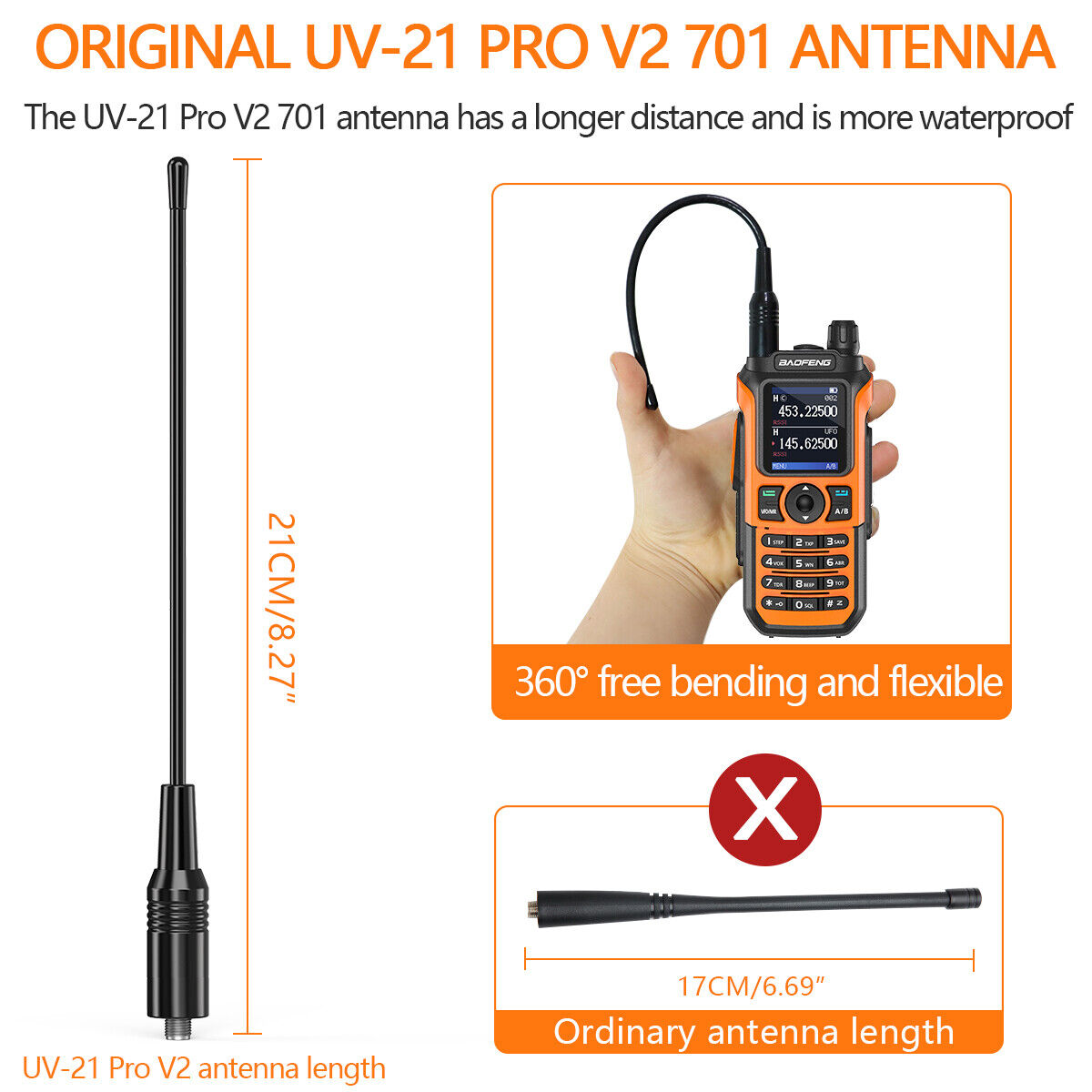 Baofeng UV 21 Pro Wireless Copy Frequency Walkie Talkie 16 KM Long Range Waterproof IP45 ...