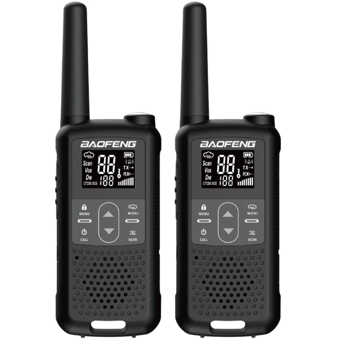 2 uds Baofeng BF-F22 PMR FRS Mini Walkie Talkie UHF 2-5W 22CH FM NOAA ...