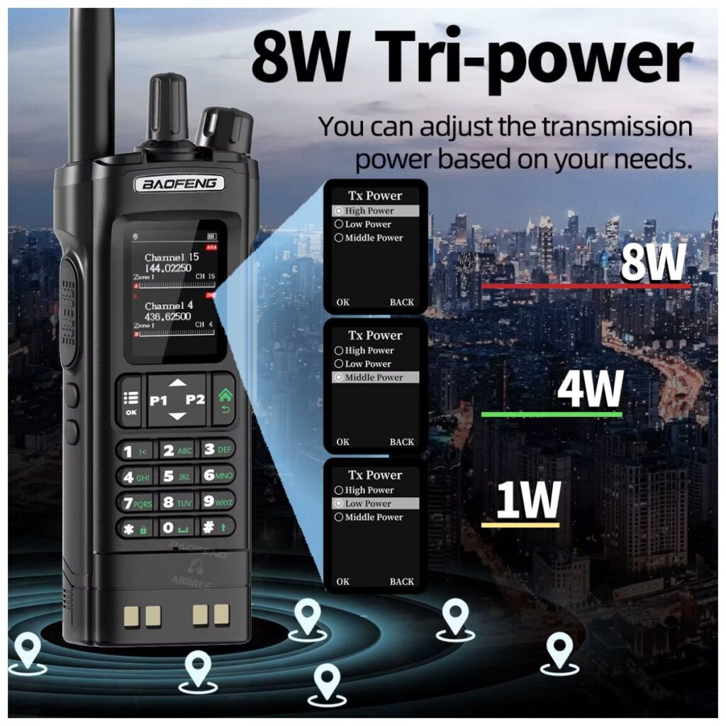 Baofeng DM-32 GPS DMR 10W Walkie Talkie AM FM Wireless Copy Frequency ...